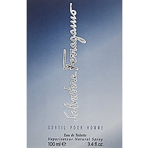 Salvatore Ferragamo Subtil Eau de Toilette Spray for Men, 3.4 Ounce