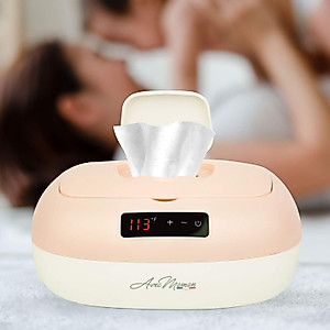 Avec Maman La Caresse Baby Wipe Warmer - Baby Essentials for Girls - Wet Wipe Dispenser - Adjustable Heat Settings Digital Display - Pink - Calentador de Wipes para Bebes - Ideal for Baby Shower