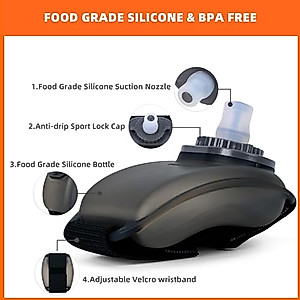 MUSKULO MONSTRO Sports Wrist Water Bottle, Hands Free Wrist Wearable Bottle, Leak Proof Silicone 7 Oz (200ml) Portable Bottle for Running Cycling Climbing Jogging and Gym Outdoor Activity  (Pink)