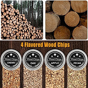 Cocktail Smoker kit with Torch for Old Fashioned Cocktail Whiskey Bourbon, Premium Drink Smoker Infuser Kit with 4 Flavored Smoking Wood Chips, Smoke Gifts for Men, Whisky Lovers (No Butane)