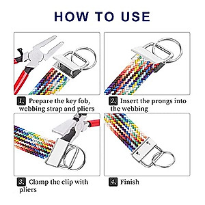 48 Sets Key Fob Hardware by EKUIEKA,1 Inch 8 Colors Fob Key Chain Wristlet Hardware with Split Rings,Key Lanyard and Key Chain Making Hardware Supplies