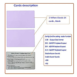 RFID Reader Writer Mifare Reader Writer 14443A USB Reader for Android Linux iOS Winx,Outputs Configable, Mifare Card Writer for Windows +3 Mifare Cards(Writer)