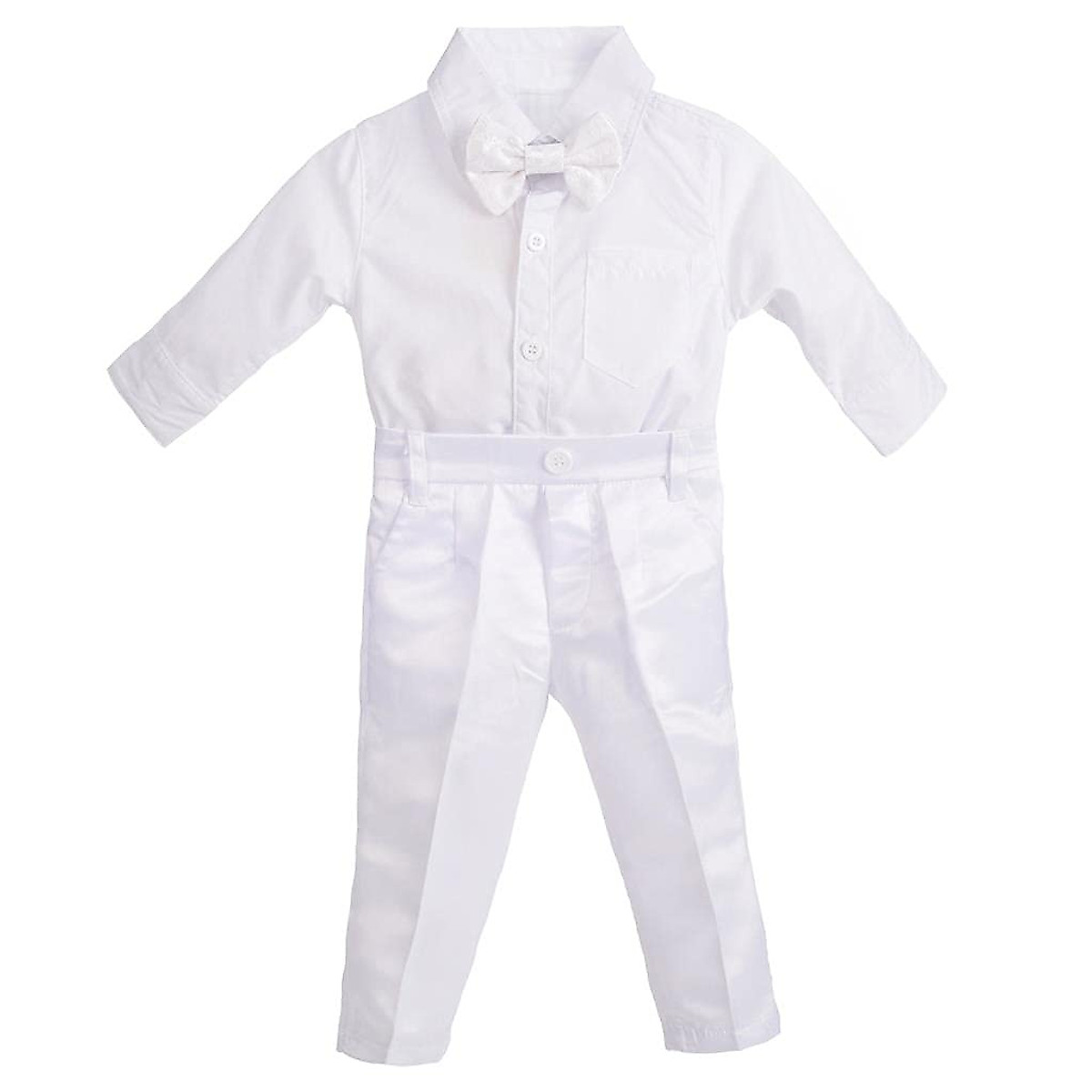 Lito Angels Baby Boys White Suit Christening Clothing Baptism Outfits with Bonnet Long Sleeve Floral Size 9-12 Months