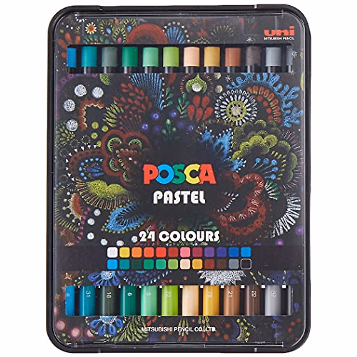 Posca Crayons Art Set of 24 Pastels, Art Supplies | Crayons for Adults and Kids Ages 2-4 and Up, Toddler Crayons and Adult Crayons, Crayons Bulk Coloring Set, Crayon Box |Try Posca Washable Markers