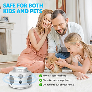 Ultrasonic Repellent for Rodent, 360° Mice Repellent Indoor Rat Deterrent Get Rid of Mice with LED Lights, Pest Control Squirrel Repeller for Attic Houses Barns Garage Basement RV