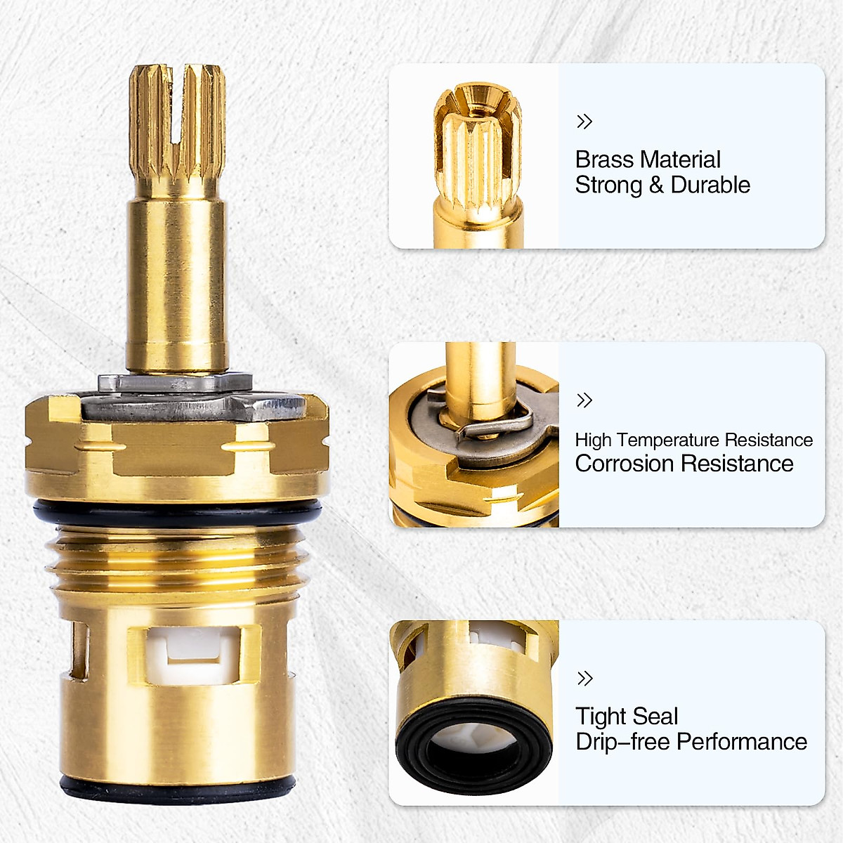 Cartridge for American Standard 994053-0070a or 994053-0070a/H Bath & Kitchen Faucet Replacement Valve Cartridge, 4z-24h Hot and Cold Replacement Stem, Brass