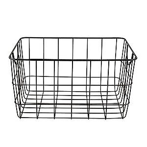 Spectrum Utility Wire Basket (Black) - Storage Bin & Décor for Bathroom, Closet, Pantry, Under Sink, Toy, Shelf, Kitchen, & Nursery Organization