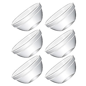 Housoutil 6 Packs Stackable Food Prep Bowl, Multipurpose Clear Glass Serving Bowls, Glass Pudding Bowl Set Dishware Safe for Kitchen Dessert, Ice Cream, Snack, Dips and Candy Nut 2.36X1.18inch.