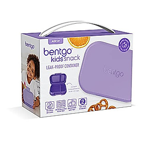 Bentgo Kids Snack - 2 Compartment Leak-Proof Bento-Style Food Storage for Snacks and Small Meals, Easy-Open Latch, Dishwasher Safe, and BPA-Free - Ideal for Ages 3+ (Purple)