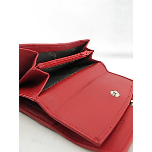 PELGIO Genuine Stingray Skin Women's Medium Clutch Wallet Purse (Black)