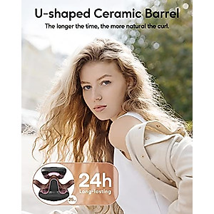 Wavytalk Beach Waves Curling Iron 3 Barrel Deep Hair Waver Hair Crimper Ceramic Curling Wand Beachy Waving Wand Hair Iron Adjustable Heat 300℉ - 420 ℉ Dual Voltage Pink