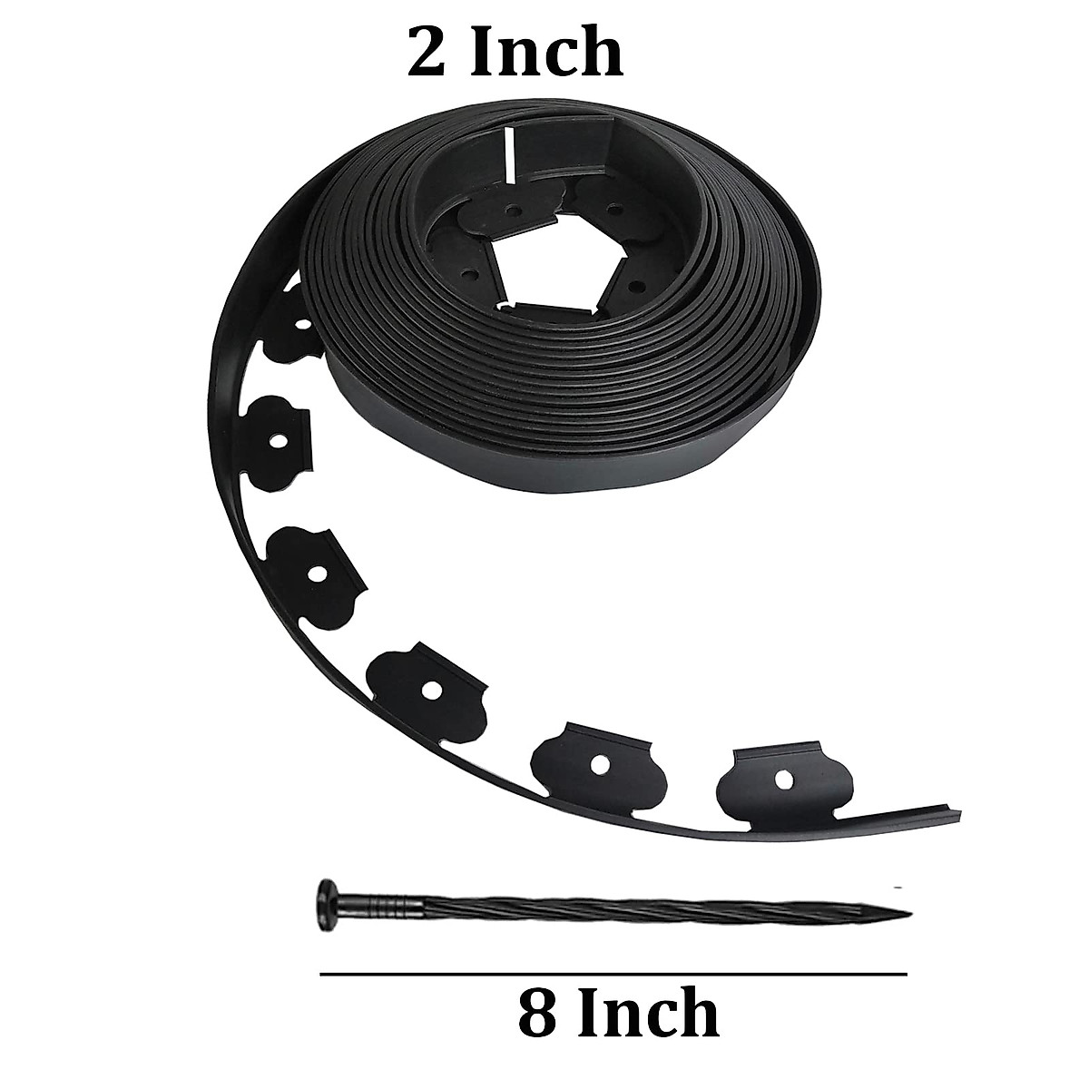 Landscape Edging,40FT Plastic No Dig Garden Edging with 40 Stakes,2 Inch Tall Lawn Edging for Lawn,Yard,Flower Gardens Border (Black-40FT)