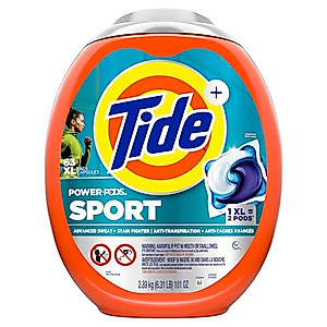 Tide Power PODS Laundry Detergent Soap Pacs with Febreze Sport, 63 Count, Laundry Pods with Febreze Freshness and Sport Odor Defense (133)