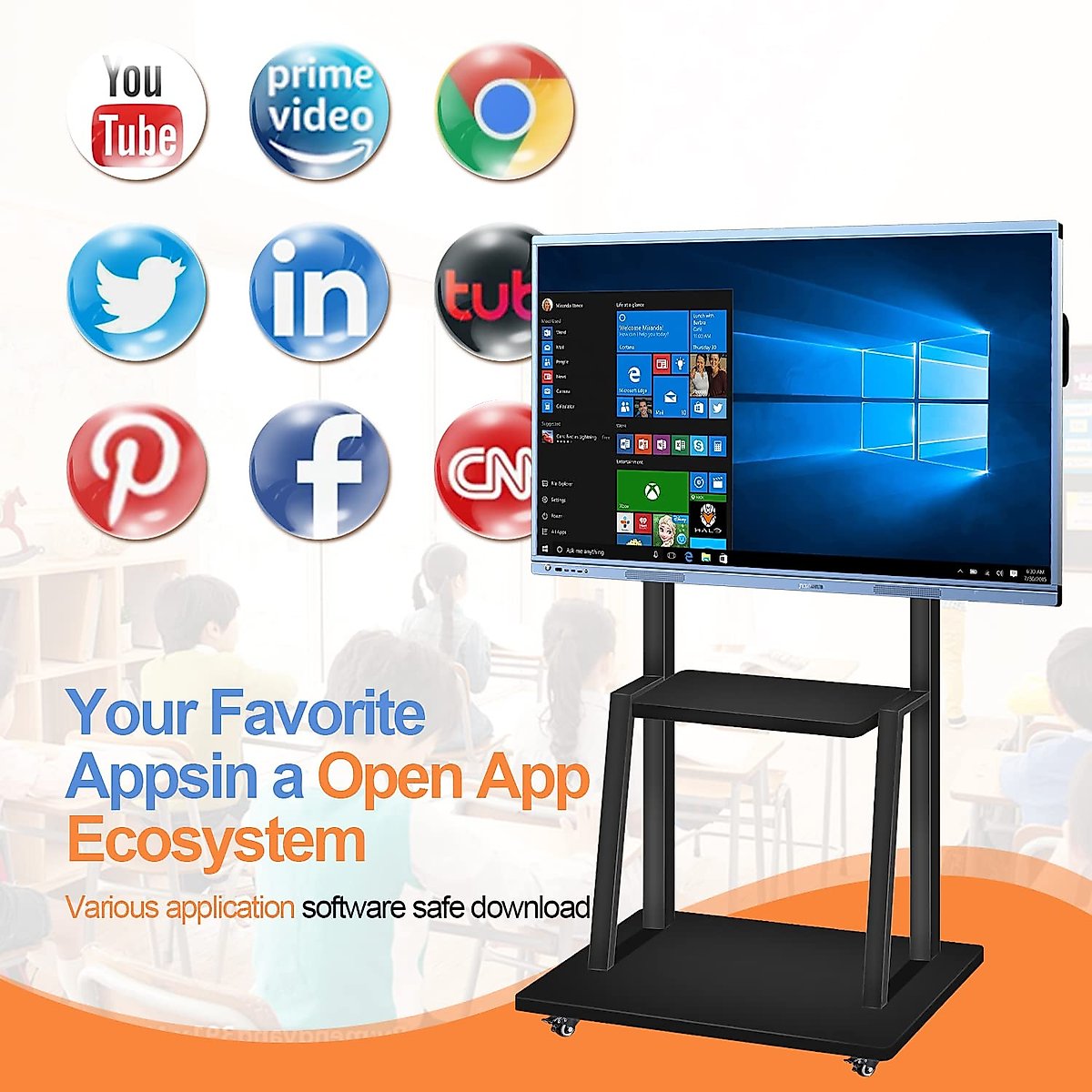 Smart Board Collaboration Hub, JYXOIHUB 55 Inch 4K UHD Digital Electronic Whiteboard Built in Dual OS for Classroom and Business, Touch Screen Interactive Smart Whiteboard (Board Only)