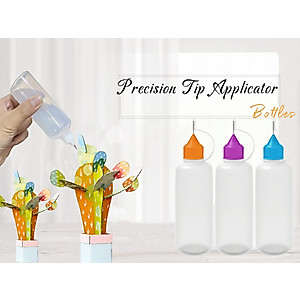 WANBAO 6 Pcs 2 Ounce Needle Tip Glue Bottle, Tip Applicator Bottle, for Glue,Liquid,Oil, DIY crafts Etc, Multi-Color.
