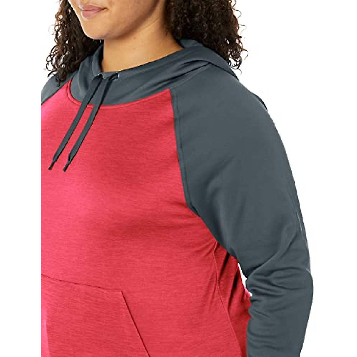Hanes womens Sport Performance Fleece Pullover Hoodie Hoody, Dada Grey Solid/Razzle Pink Heather, Large US