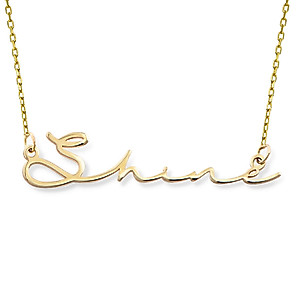 MyNameNecklace Personalized Signature Handwritten Style Name Necklace - Custom Precious Metals Silver 925 & Gold Nameplate Jewelry-Custom Any Name for Women