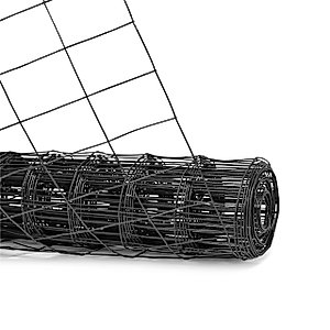 Fencer Wire Vinyl Coated 16 Gauge Welded Fence Wire Roll, Mesh Size 2-Inch x 3-Inch, Black Metal Garden Fencing Wire Grid Hardware Cloth, Multiple Use for Home Improvement
