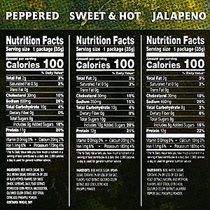 Jack Link’s Beef Jerky Bold Variety Pack – Includes Sweet & Hot, Jalapeno and Peppered Beef Jerky, Great Lunch Box Snack, Good Source of Protein – Pack of 15, 1.25 Oz Bags