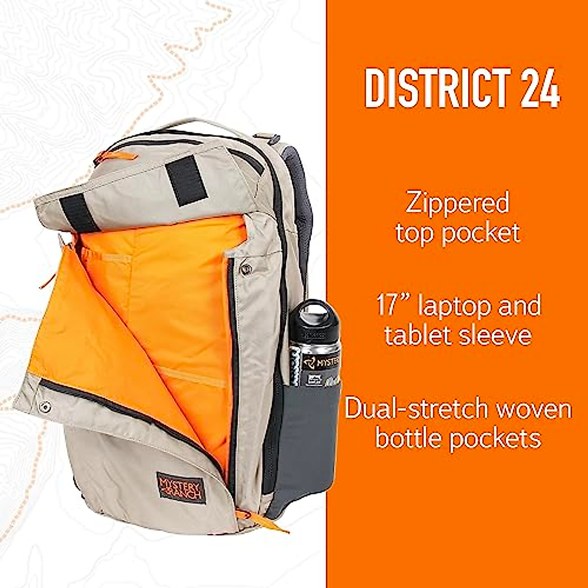 Mystery Ranch DISTRICT 24 Everyday Outdoor Use Travel Backpack, Hummus, 24L