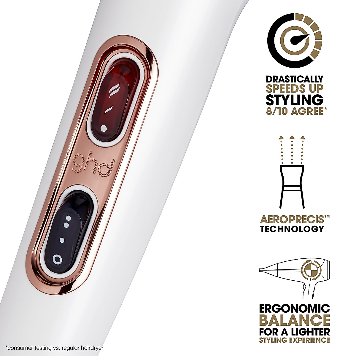 ghd Helios Hair Dryer ― 1875w Professional Blow Dryer, Longer Life + Brushless Motor Lightweight Hair Dryer for Salon-Worthy Blowout ― White