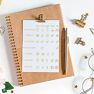 36 Sheets Clear Gold Foil Planner Stickers Monthly Planner Stickers Icons Sticker Book Planner Stickers and Accessories for Journals Planning Scrapbooking Holiday Seasonal General Event 1000+ Stickers
