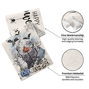 Halloween Table Runner Decorations Indoor 72 Inches Long Linen Farmhouse Table Runner for Home Parties Decor