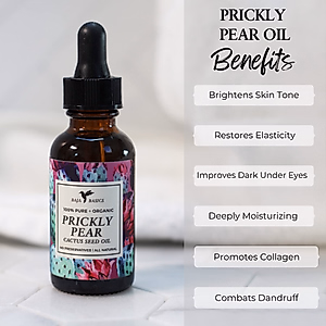 Baja Basics Prickly Pear Oil Cold Pressed, 100% Pure, Unrefined Moisturizer for Skin, Face, Body, Nails and Hair - Multi-Purpose Beauty Product For Men and Women - 1 oz Bottle