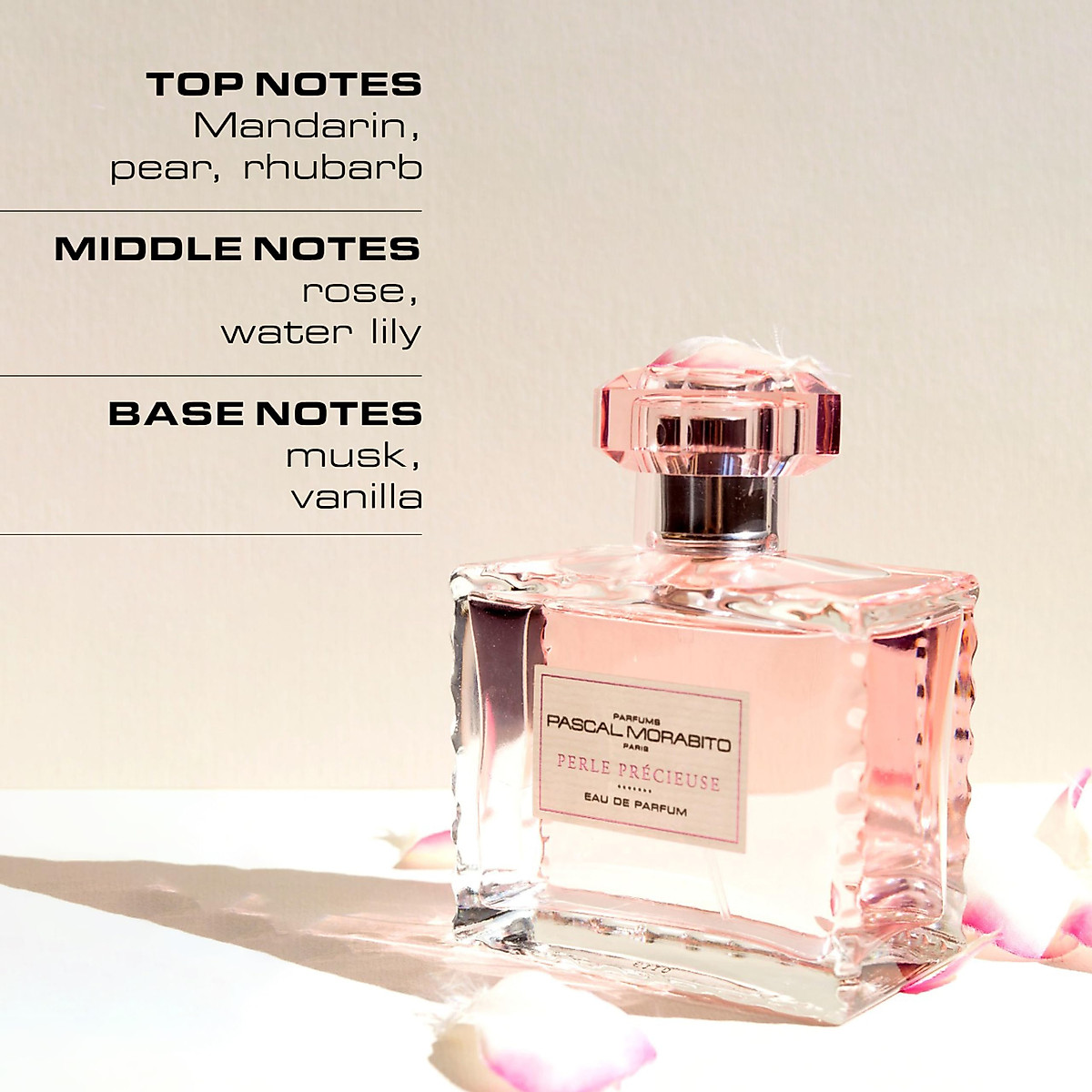 Pascal Morabito - Perle Precieuse- 3.4 Oz Eau De Parfum - Fragrance Mist For Women - Powdery Floral Musk Scent - Perfume Spray With Mandarin, Pear, Rose, Musk, Vanilla Accords