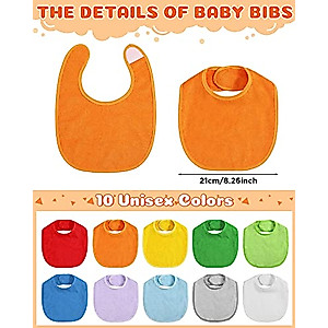30 Pack Baby Muslin Bandana Drool Bibs for Baby Boys Girls Multicolor Solid Terry Cotton Bibs Unisex Waterproof Baby Feeder Bibs with Fiber Filling Adjustable Newborn Bibs for Teething and Drooling