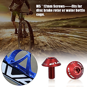 2Pcs M5 * 12mm Water Bottle Cage Bolts Bottle Holder Screw Fixed Stem Bolts(Red)