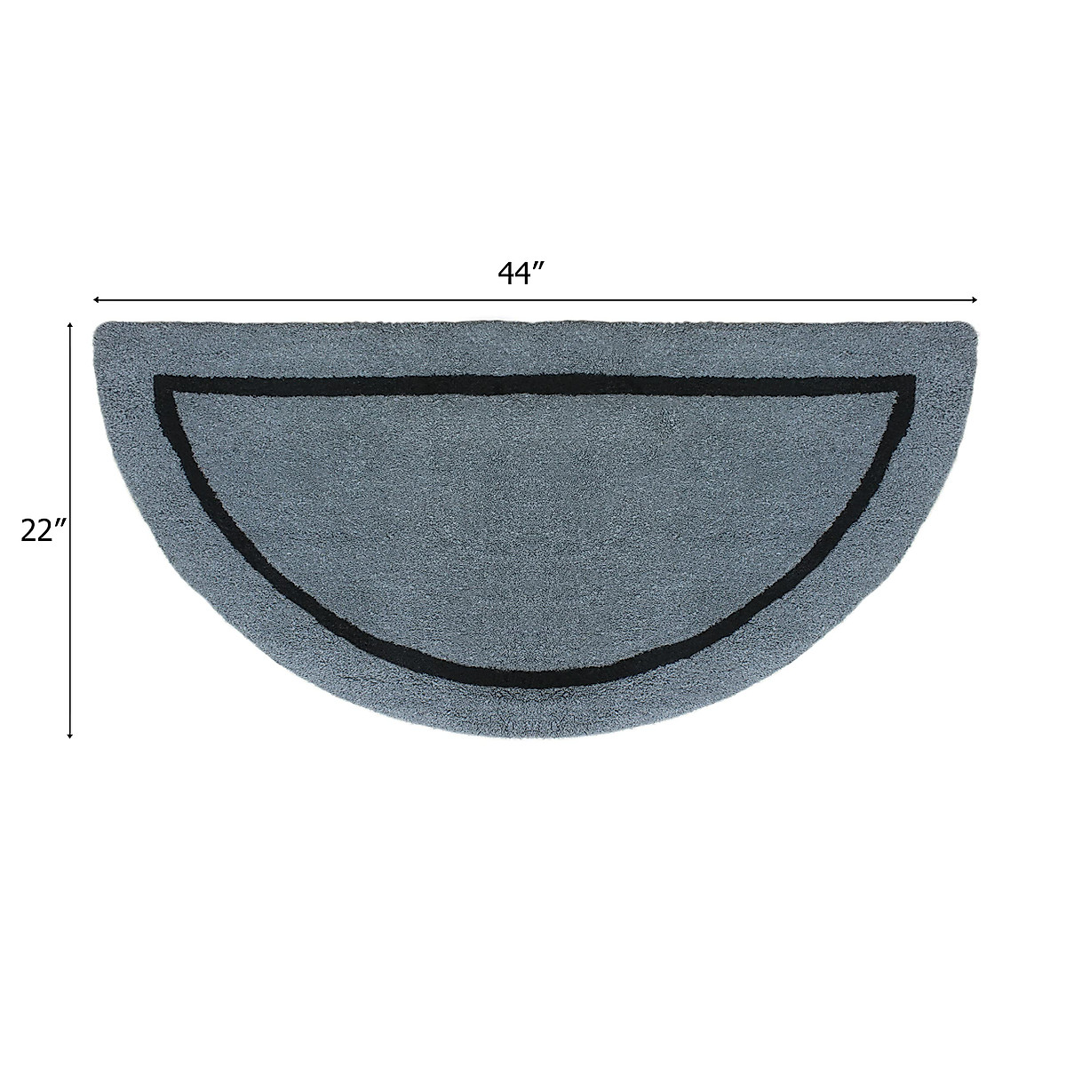 COTTON CRAFT Pure Wool Fireplace Rug - Half Moon Hearth Rug - Fire Resistant Hand Tufted Accent Carpet - Entryway Anti Fatigue - 22x44 - Charcoal Grey