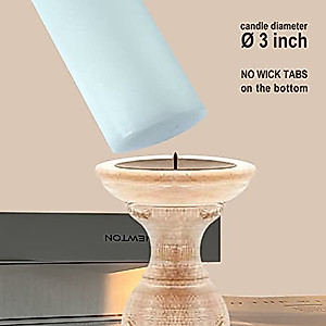 MOZEAL 3" x 4" Hand-Poured Unscented Candle,Dripless Pillar Candle Set of 3,Long Clean Burning,Approx 72 Hours Burn Time,Rustic Country Style,Wedding,Dinner,Christmas and Home Decor,White