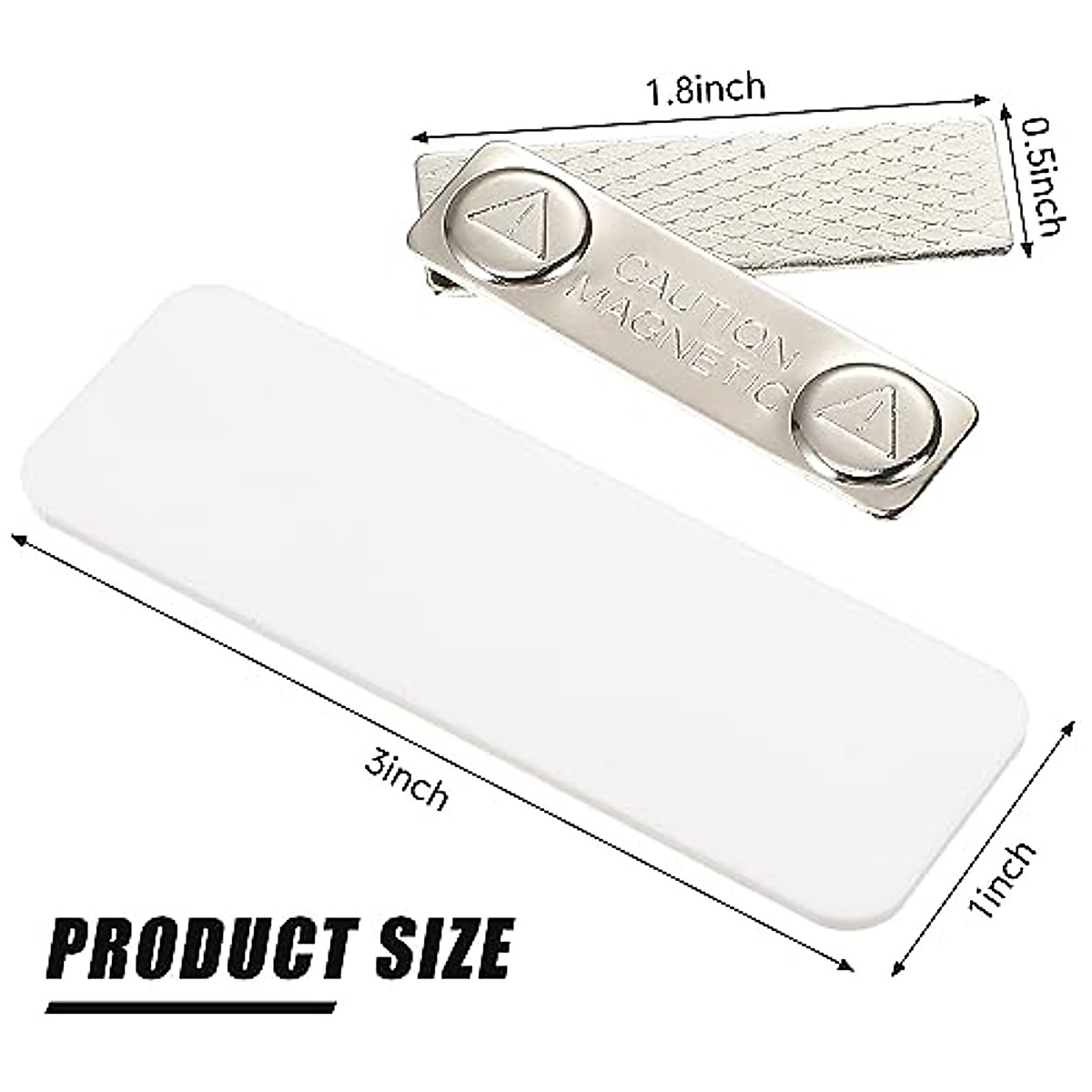 Magnetic Name Badge Kit - 50 Reusable ID Holders & Acrylic Name Tags