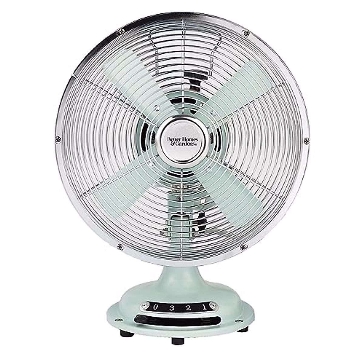 BETTER HOMES & GARDENS BHS136163273004 8'' Retro 3 Speed Metal Table Fan (Mint) (Renewed)