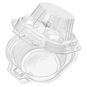 Hedume 120 Pack Individual Cupcake Container, BPA-Free Clear Plastic Single Deep Dome Stackable Individual Cupcake Box for Wedding, Party