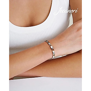 Jecanori Magnetic Bracelet for Women,Titanium Steel Brazaletes Jewelry Gifts with Adjustable Tool(Braveheart Series) Magnetic Field Therapy