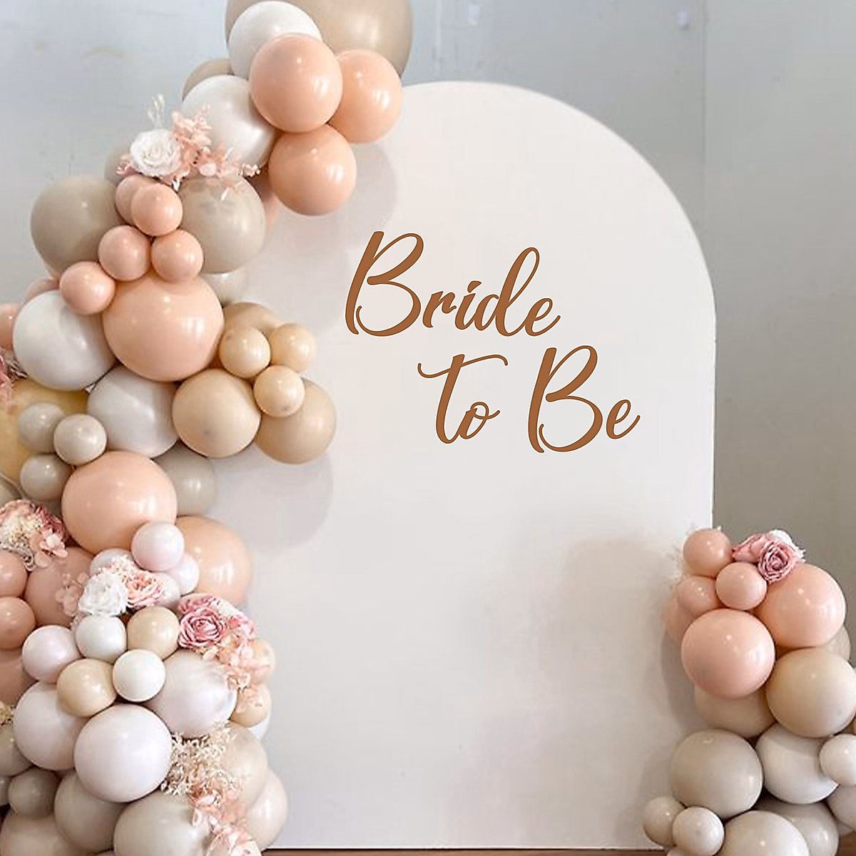 Bride to Be Decal - Bridal Shower Backdrop,Miss to Mrs Sticker for Balloon Arch,Bridal Shower Sticker,Engagement Party (Brown Bride)