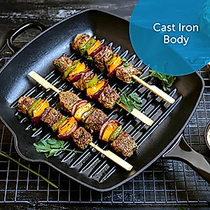 BK Bourgogne Enameled Cast Iron Induction Nonstick Grill Pan, PFAS Free, Dishwasher Safe, Jet Black