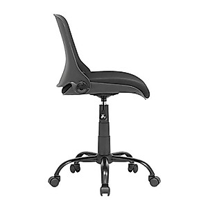 Calico Designs Back, Modern, Swivel, Office Contoured Folding Task Chair, Black/Black, 22"W x 22"D x 37.5"