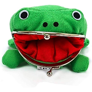 Bestmaple Frog Wallet Anime Cartoon Wallet Coin Purse Manga Flannel Wallet Cute Funny Plush Toy (Anime Frog)