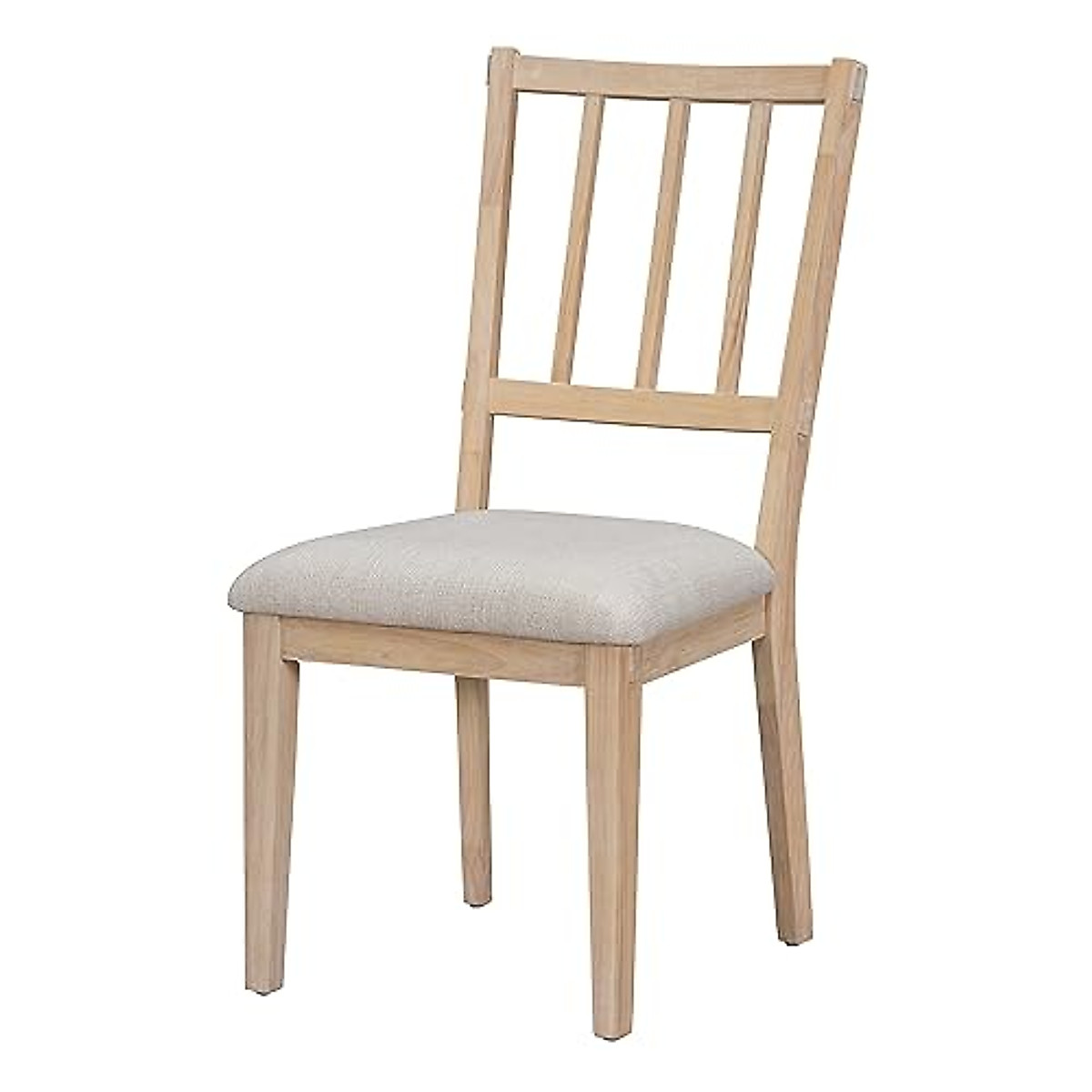 Linique 5-Piece Dining Table Set, 44" Round Dining Table with Curved Bench & Side Chairs for 4-5 People for Dining Room and Kitchen (Natural Wood Wash)