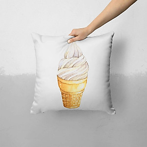 iiRov Traditional Ice Cream Cone Swirl - Custom Decorative Home Decor Indoor or Outdoor Throw Pillow Cover Plus Cushion Set for Sofa, Bed or Couch (Pillow CASE Cover Plus Cushion)