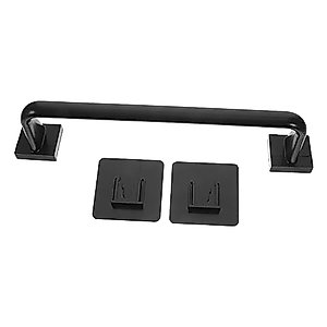 Amosfun Rag Towel Bar Bathroom Towel Rack Stick on Towel Rack Towel Racks for Bathroom Wall Mounted Wall Towel Mounted Towel Rack Rod Kitchen Towel Holder Hand Drying Pp Black