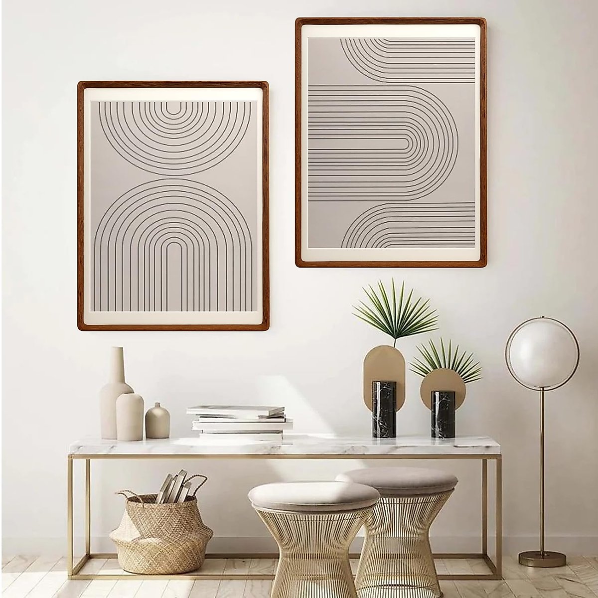 Natural Wood Photo Frames Inspired Tabletop Picture Frame with Mat, Vertical or Horizontal Display (Walnut, 18x24 matted to 16x20)