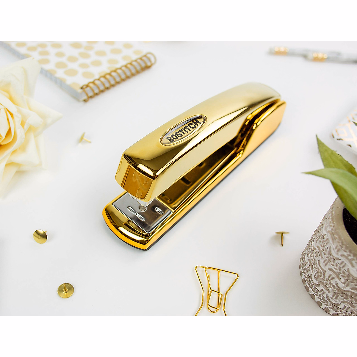 Bostitch Office Professional Metal Executive Stapler, 20 Sheet Capacity, Gold Chrome (B5000-GOLD)