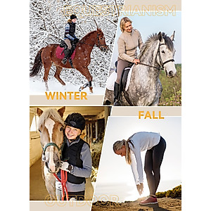 BALEAF Women's Winter Riding Pants Full Seat Breeches Fleece Horse Equestrian Tights Horseback Leggings Pockets Black M