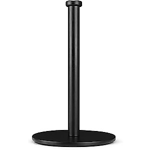Paper Towel Holder, Black Kitchen Roll Holder Organizer, Premium Stainless Steel Paper Towel Holder for Kitchen Roll Holder, Steady Countertop Paper Towel Holder with Weighted Base