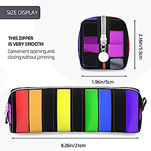 allgobee Pu Leather Pencil Bag Pen Case Music-Joy-Rainbow Students Stationery Pouch Pencil Holder Desk Organizer