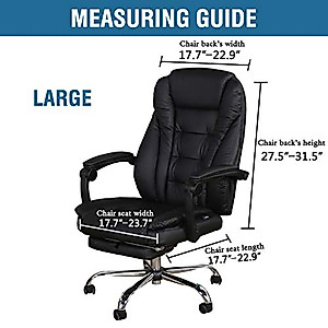 H.VERSAILTEX Home Office Chair Covers Stretchable Computer Desk Chair Covers Mid - High Back Universal Executive Boss Chair Covers Gaming Chair Covers Non Slip Thick Jacquard, Black - Large